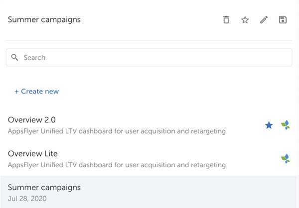 Dashboard general: adquisición de usuarios y retargeting de LTV – AppsFlyer Support